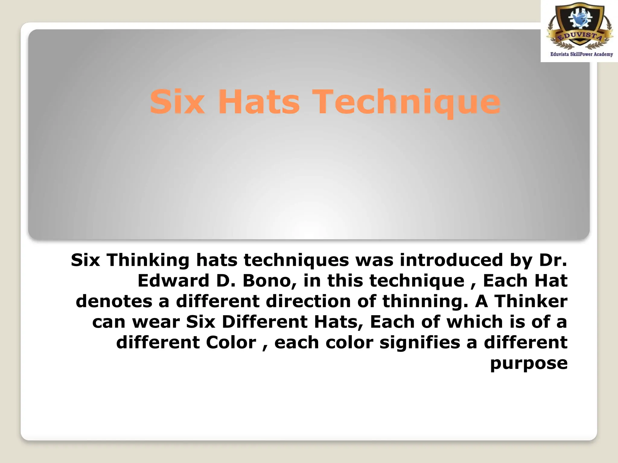 Six Hats Techniques for smart goal .pptx