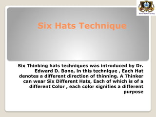 Six Hats Techniques for smart goal .pptx