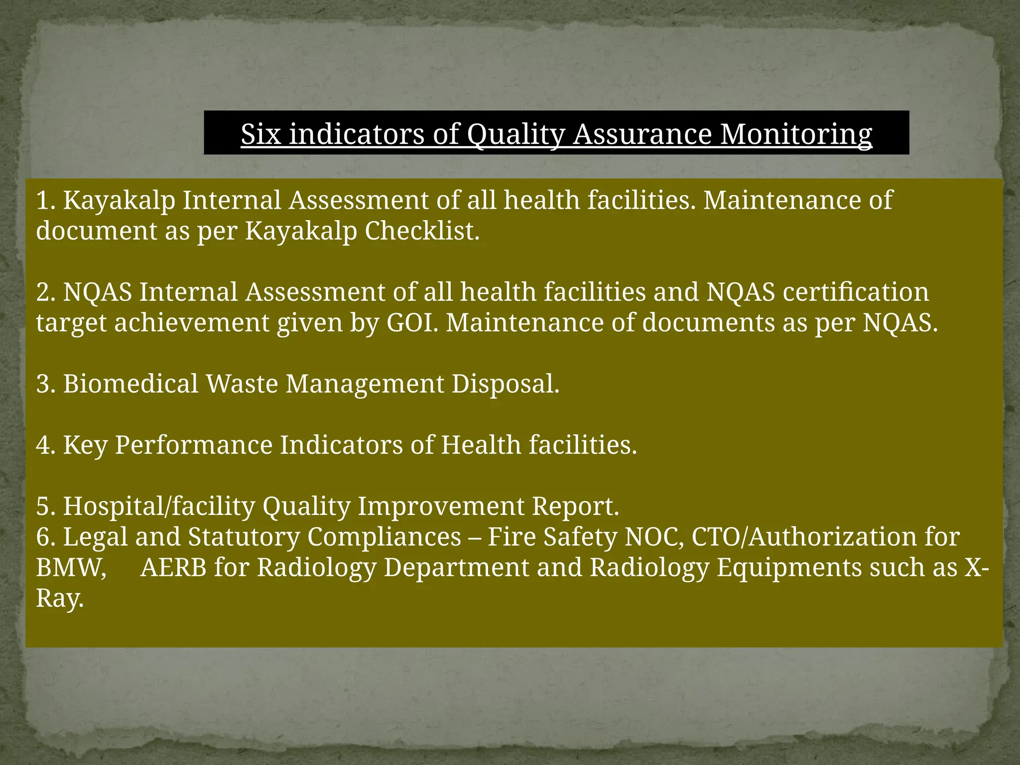 six indicators of Qualityassurance .pptx