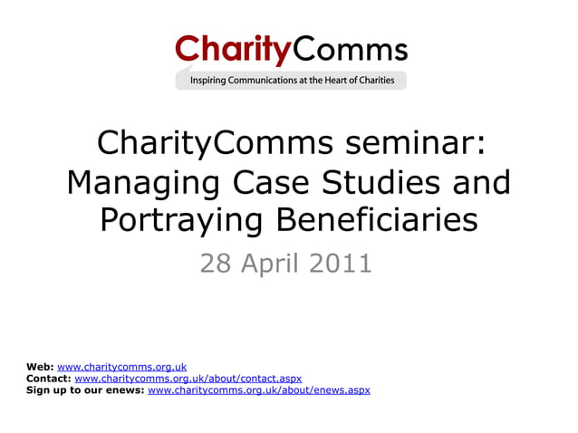 Six ingredients for great charity case studies | PDF