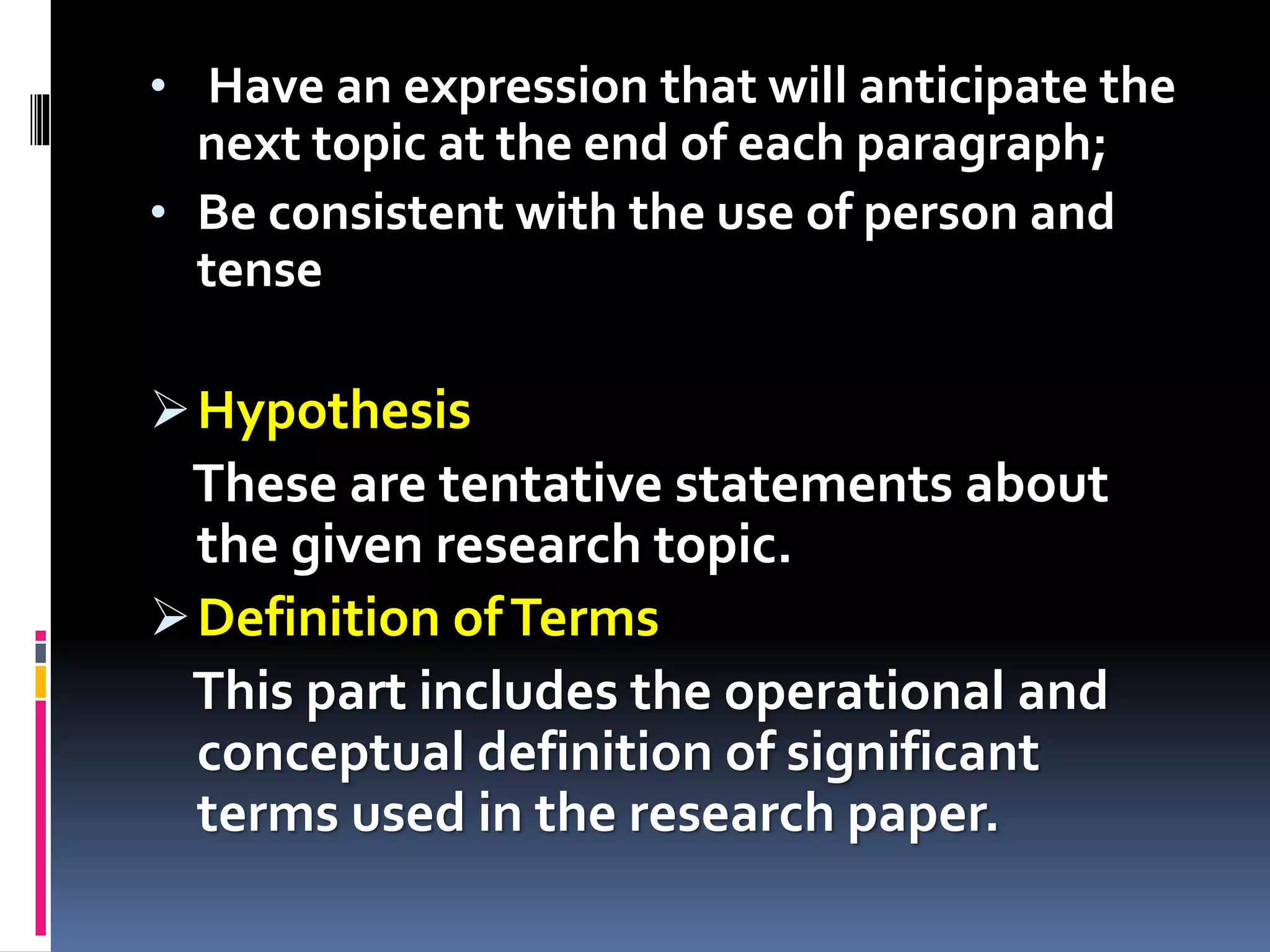 Six main chapters of a research paper | PPTX