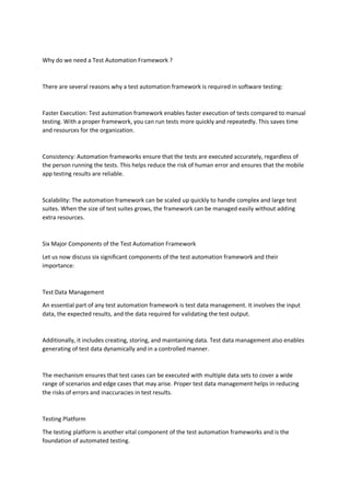 Six Major Components of the Test Automation Framework.pdf