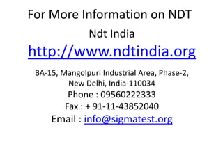 Six ndt methods | PPTX