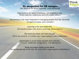 Six not so new perspective for hr managers | PDF