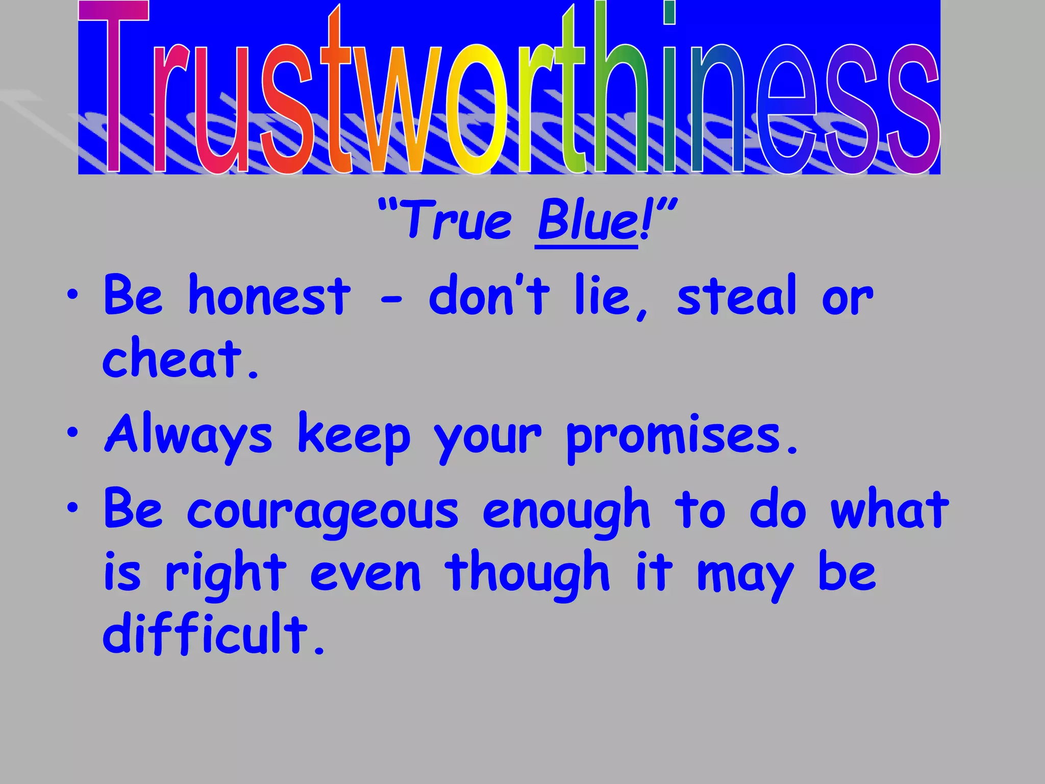 Six pillars of character | PPTX