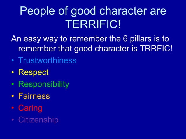 Six pillars of character | PPTX