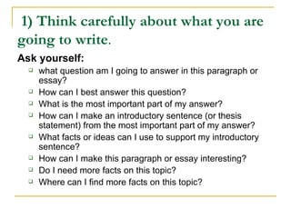 Six pre writing steps | PPT