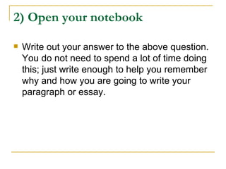 Six pre writing steps | PPT | Homework and Study | Education