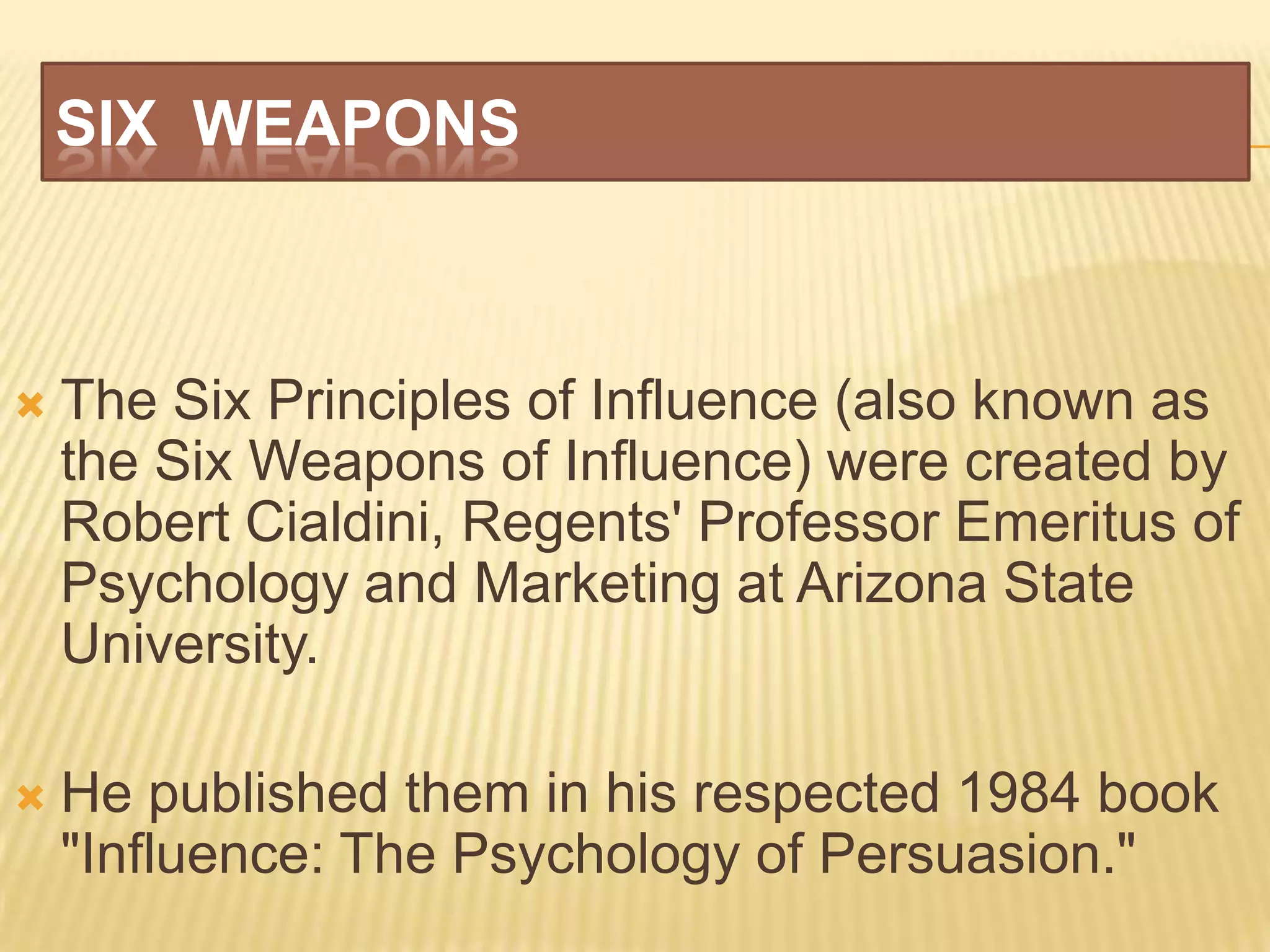 Six principles of influence | PPTX