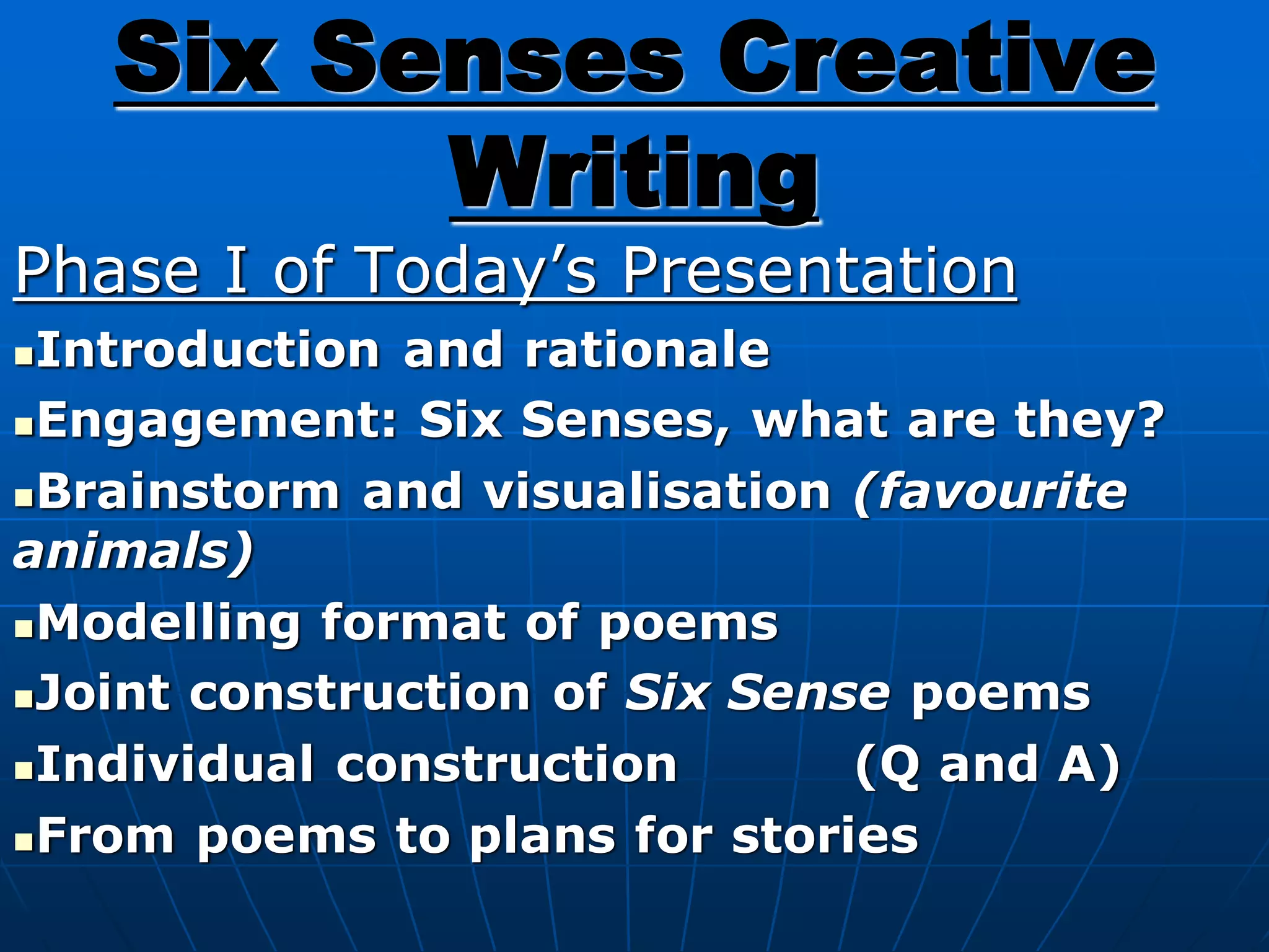 Six senses creative writing | PDF