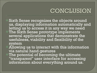 Sixth sense technology | PPT