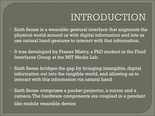 Sixth sense technology | PPT