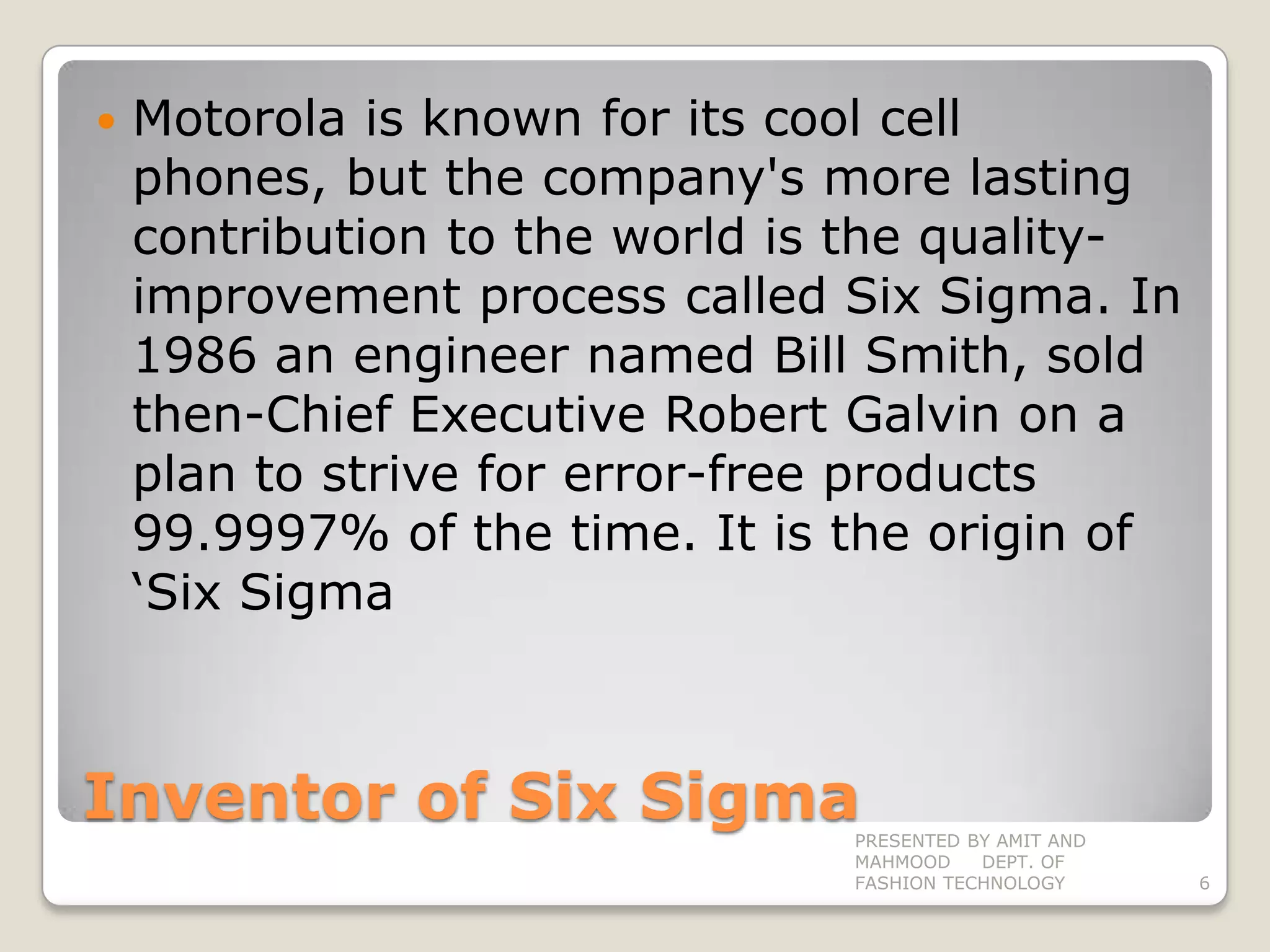 Six Sigma | PPTX
