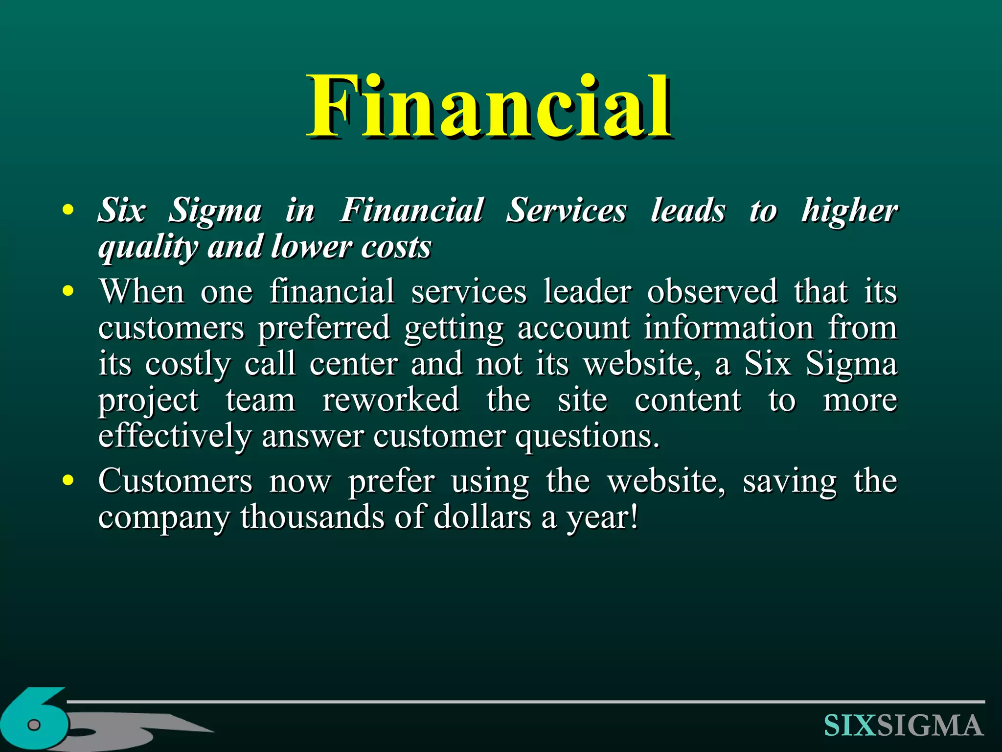 Six Sigma | PPT | Databases | Computer Software and Applications