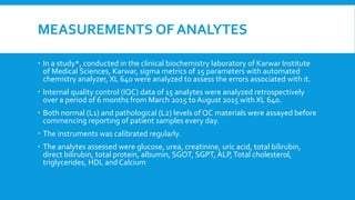 Six Sigma in clinical laboratory | PPTX