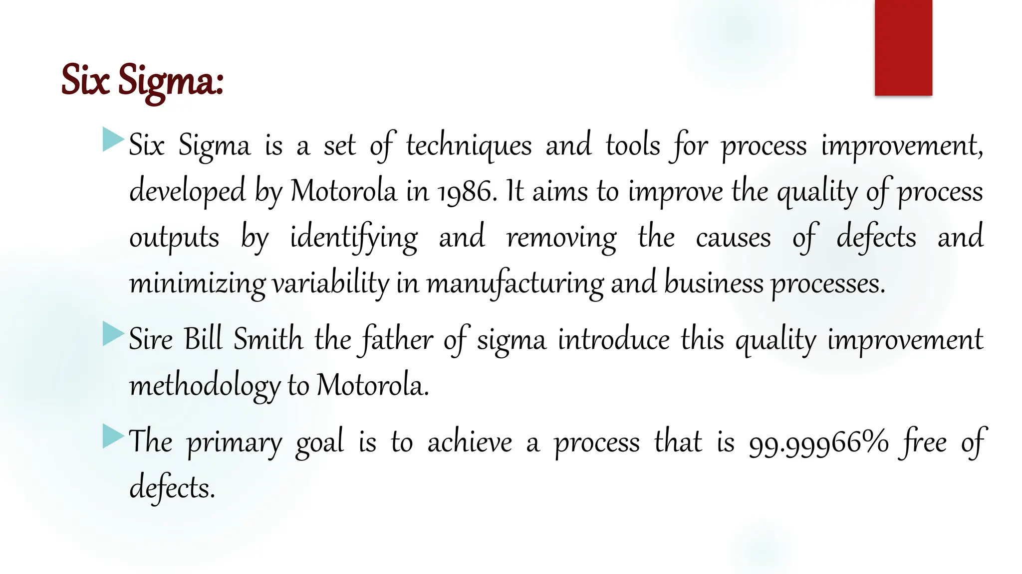 SIX SIGMA meaning, key principles, methodology, | PPTX