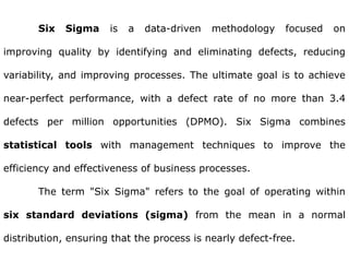 Six Sigma in Total Quality Management (TQM) | PPTX