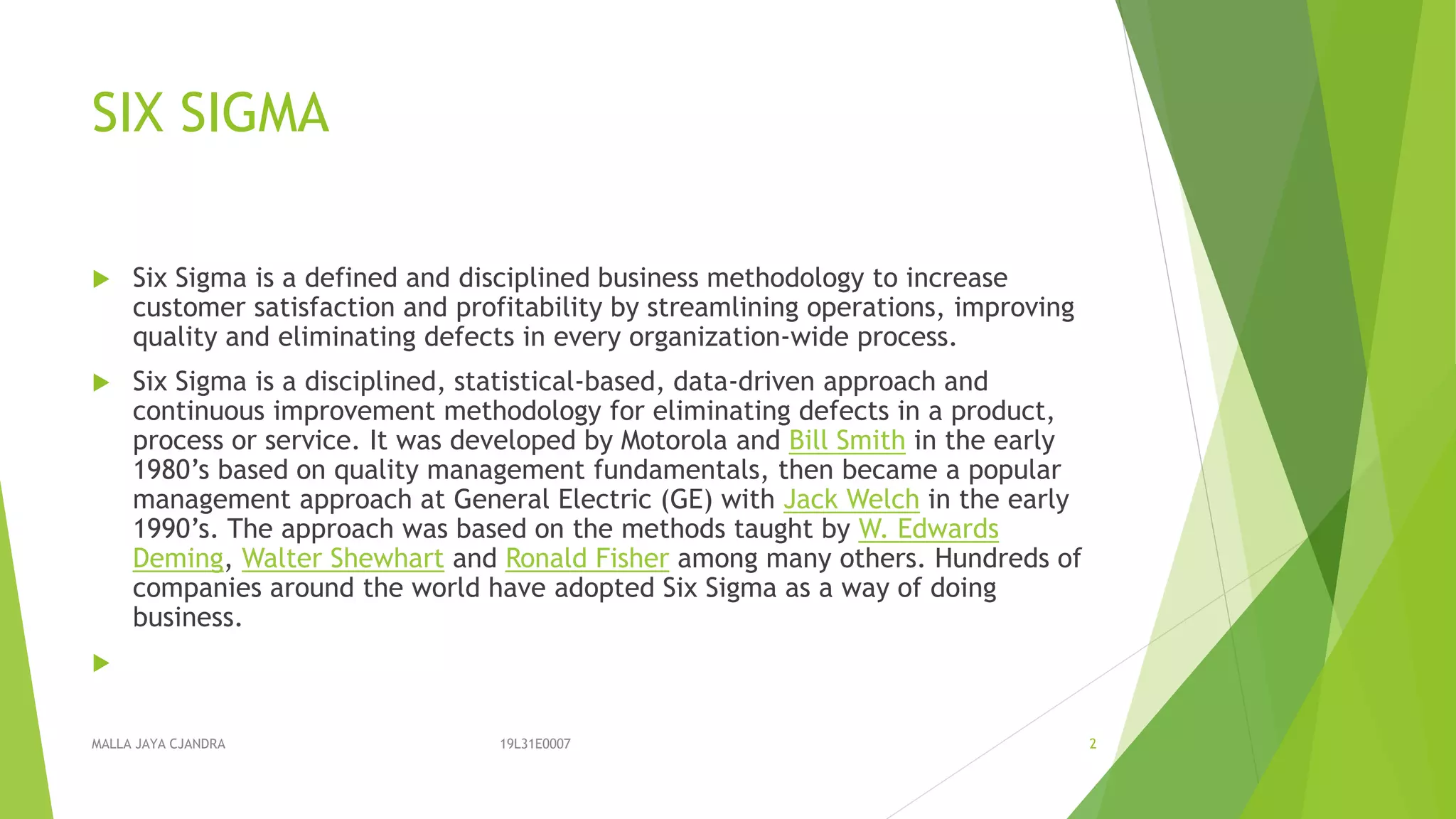 Six sigma and cmm levels | PPTX