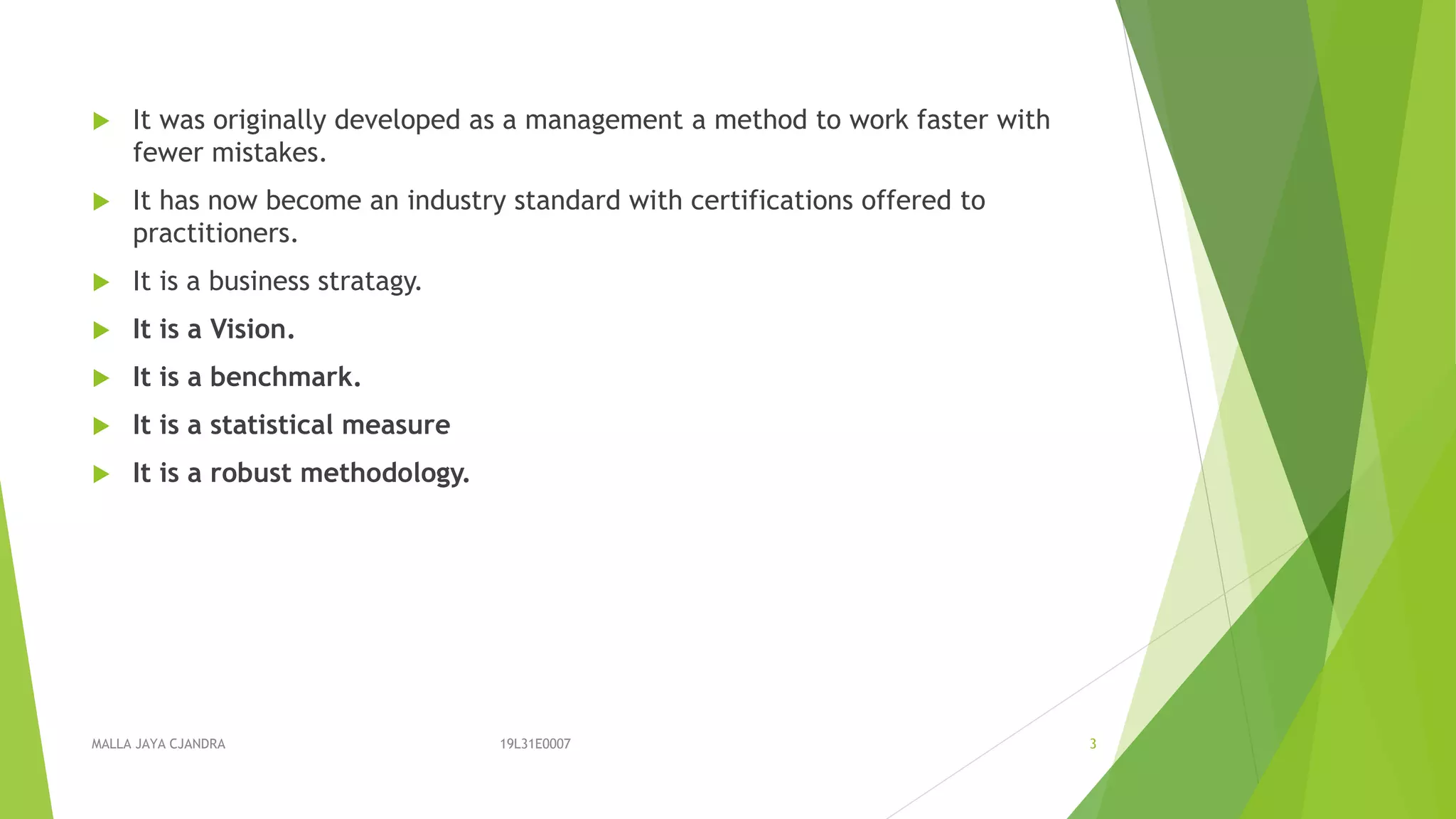 Six sigma and cmm levels | PPTX