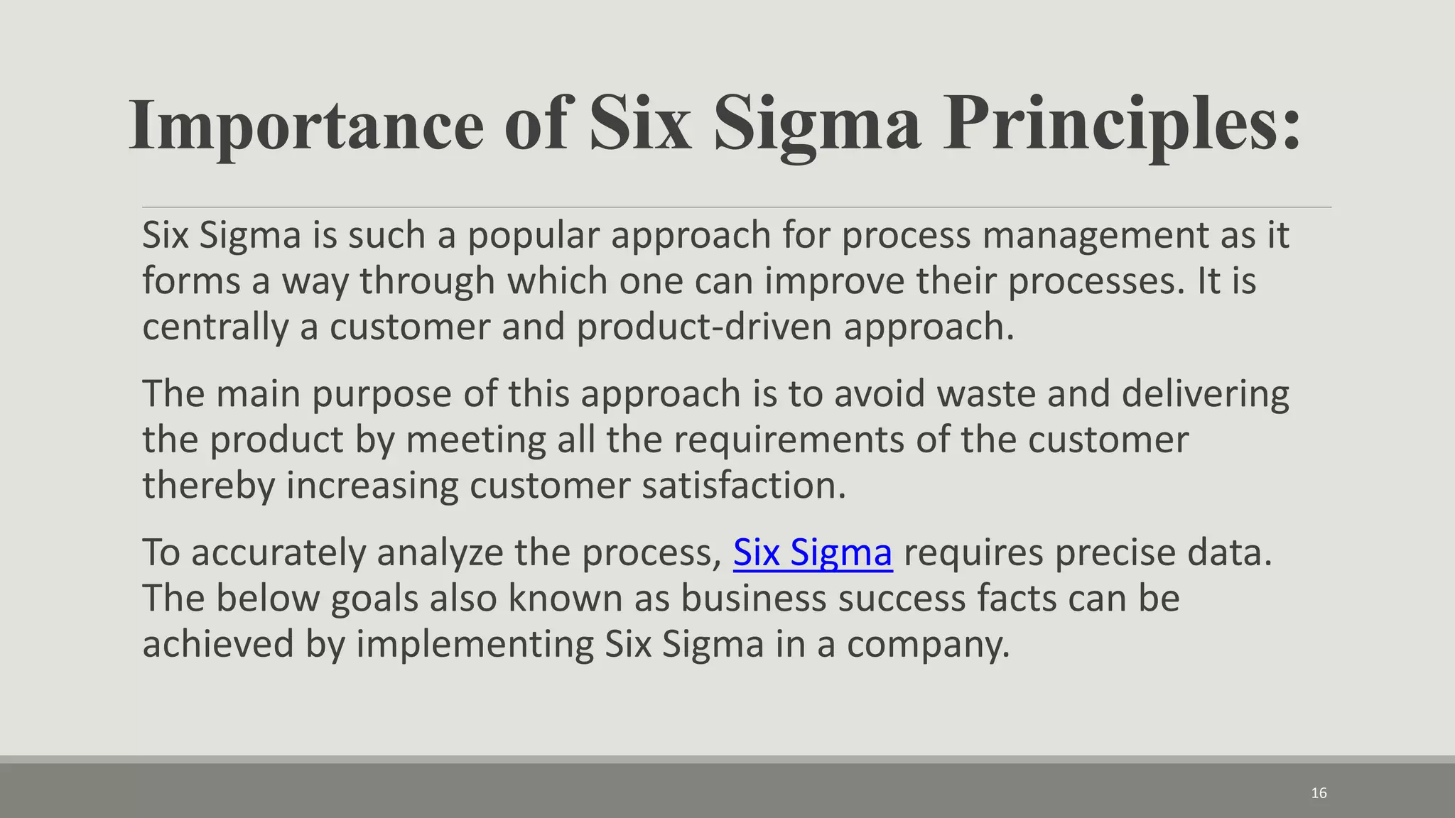 Six Sigma Principle and Methods | PPTX