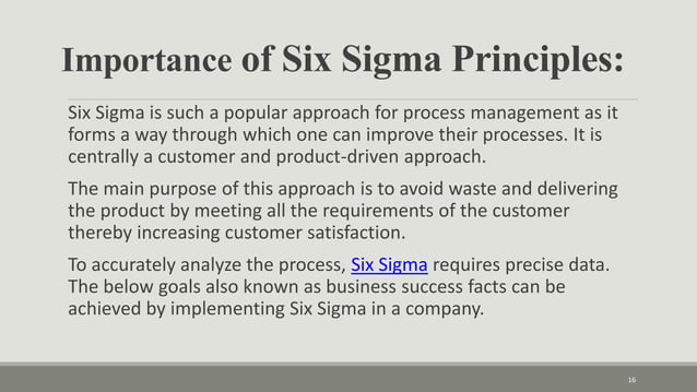 Six Sigma Principle and Methods | PPTX