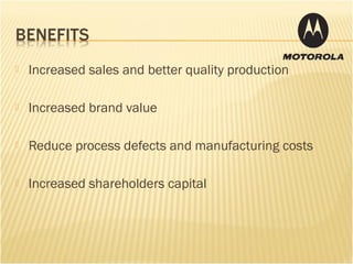 Six sigma at Motorola | PPT