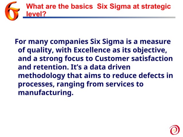 six sigma brochure and details of the course | PPT