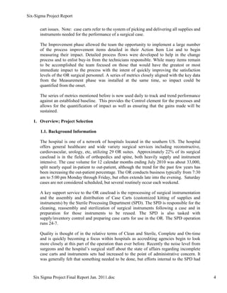 Six Sigma Case Cart Project Final Report Jan. 2011 | PDF