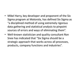 Six sigma control in total quality management copy | PPTX
