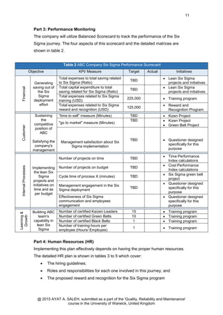 Six Sigma Deployement Plan: A Case Study | PDF