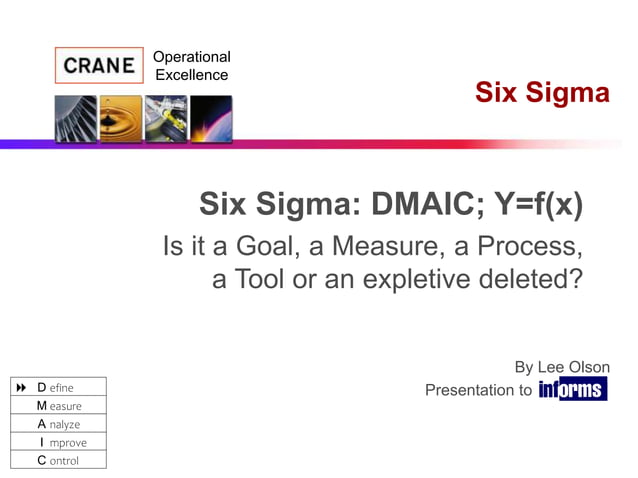 Logic of Six Sigma DMAIC Y=f(x) to explain the world .ppt