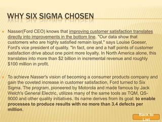 Six Sigma Effect on Ford Motor Company | PPTX