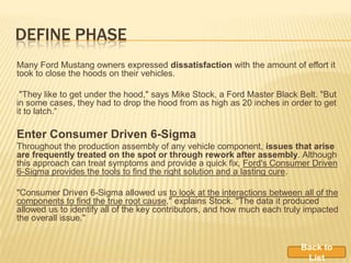 Six Sigma Effect on Ford Motor Company | PPT