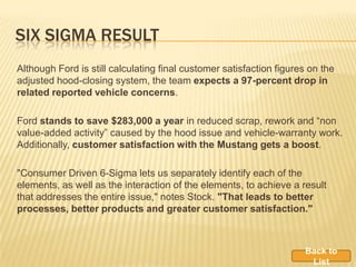 Six Sigma Effect on Ford Motor Company | PPTX