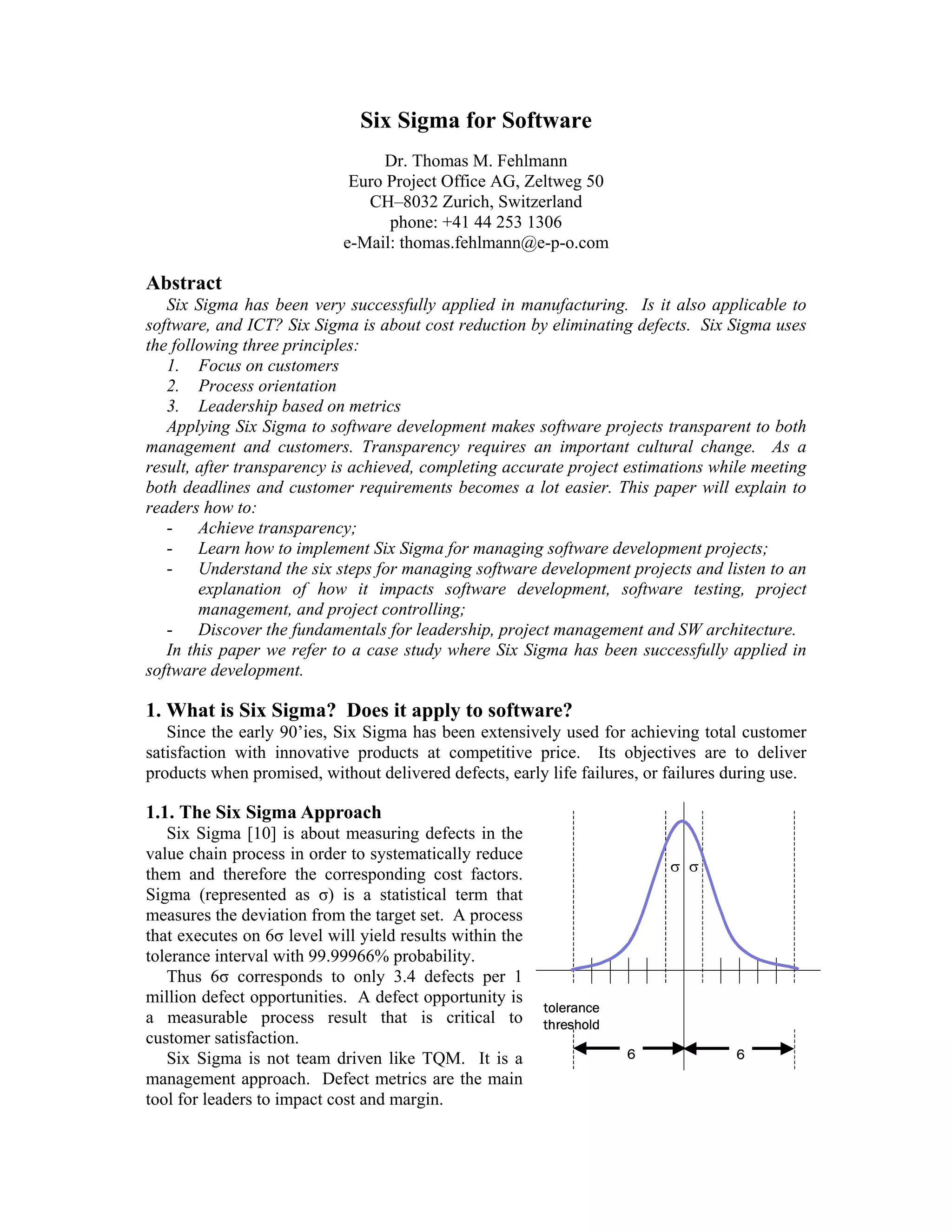 Six sigmaforsoftware | PDF