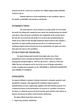Six sigma full report | DOC