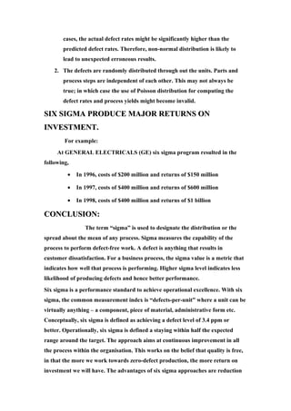 Six sigma full report | DOC