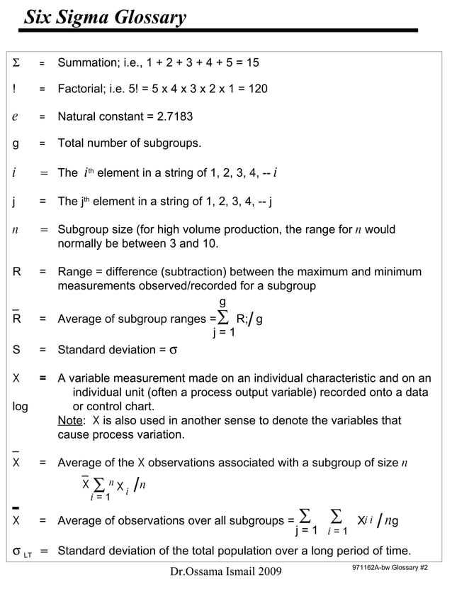 Six Sigma Glossary | PDF