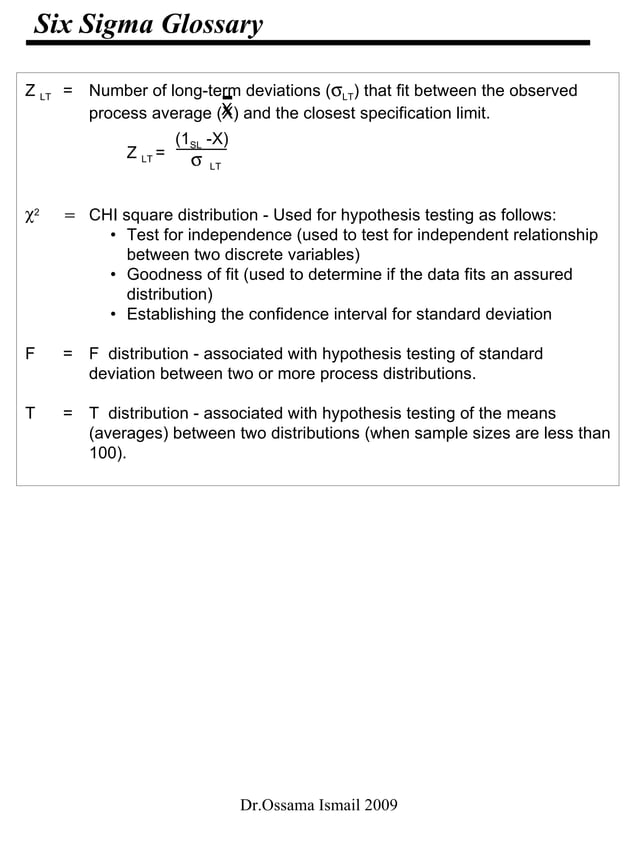 Six Sigma Glossary | PDF