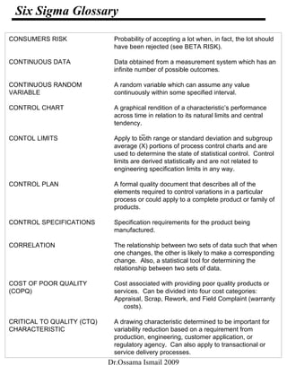 Six Sigma Glossary | PDF