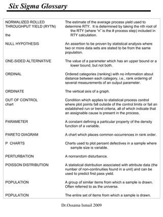 Six Sigma Glossary | PDF