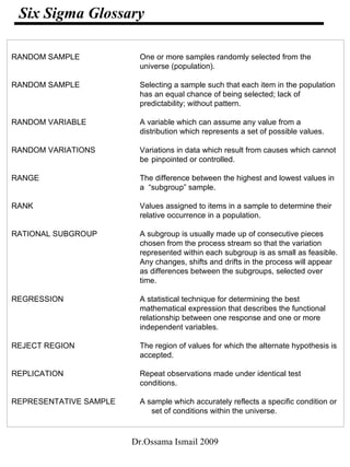 Six Sigma Glossary | PDF