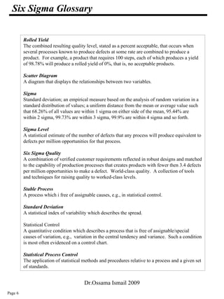 Six Sigma Glossary | PDF