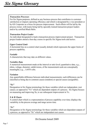 Six Sigma Glossary | PDF