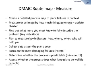 Six sigma green belt project roadmap in 10 deliverables 2013 07 | PDF