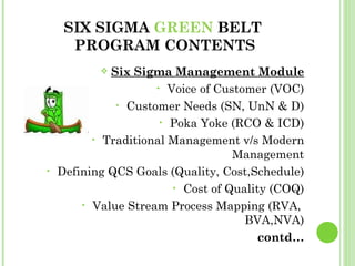 Six Sigma Green Belt Training Bangalore | PDF