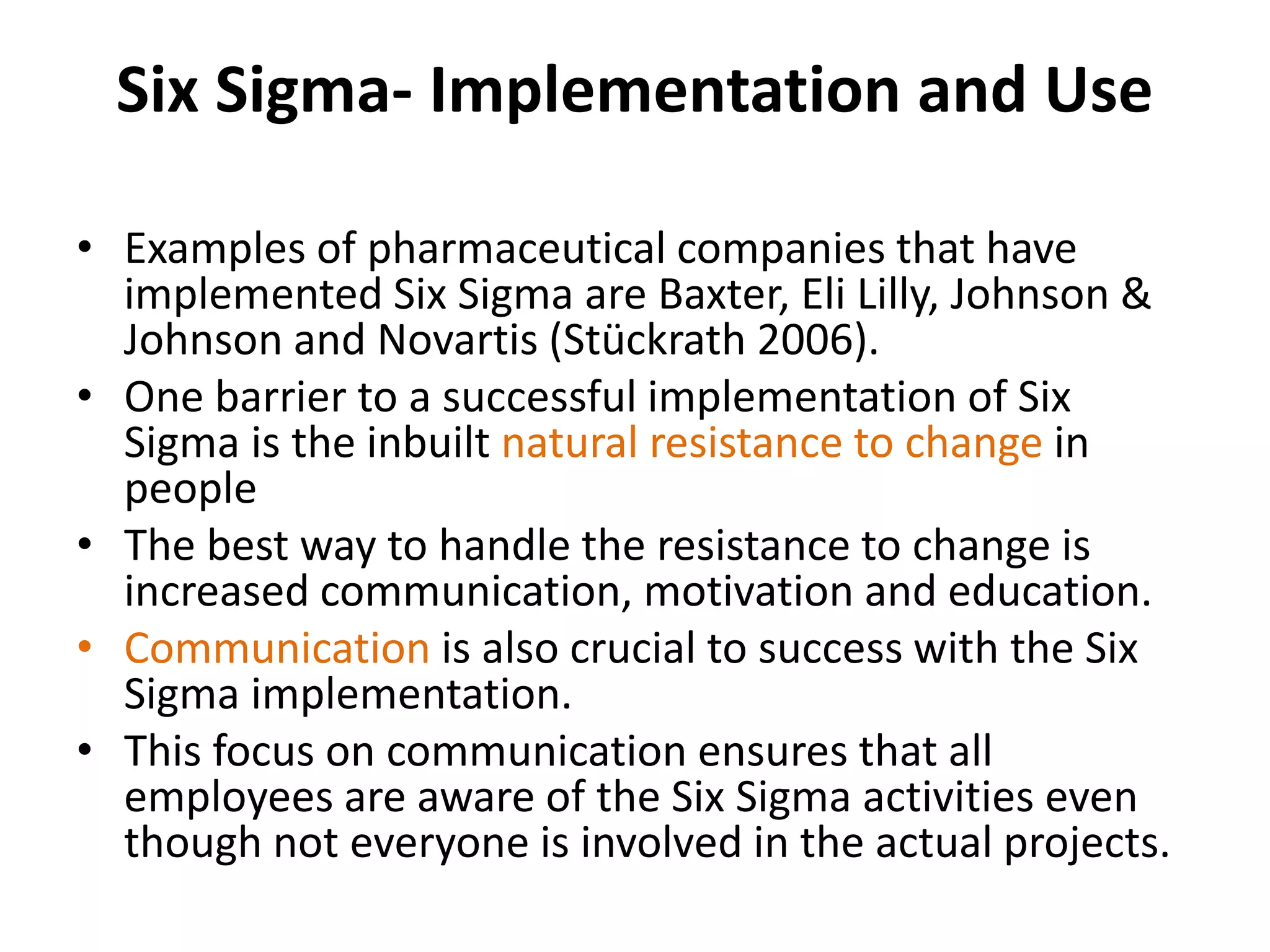Six sigma in manufacturing industry | PPTX