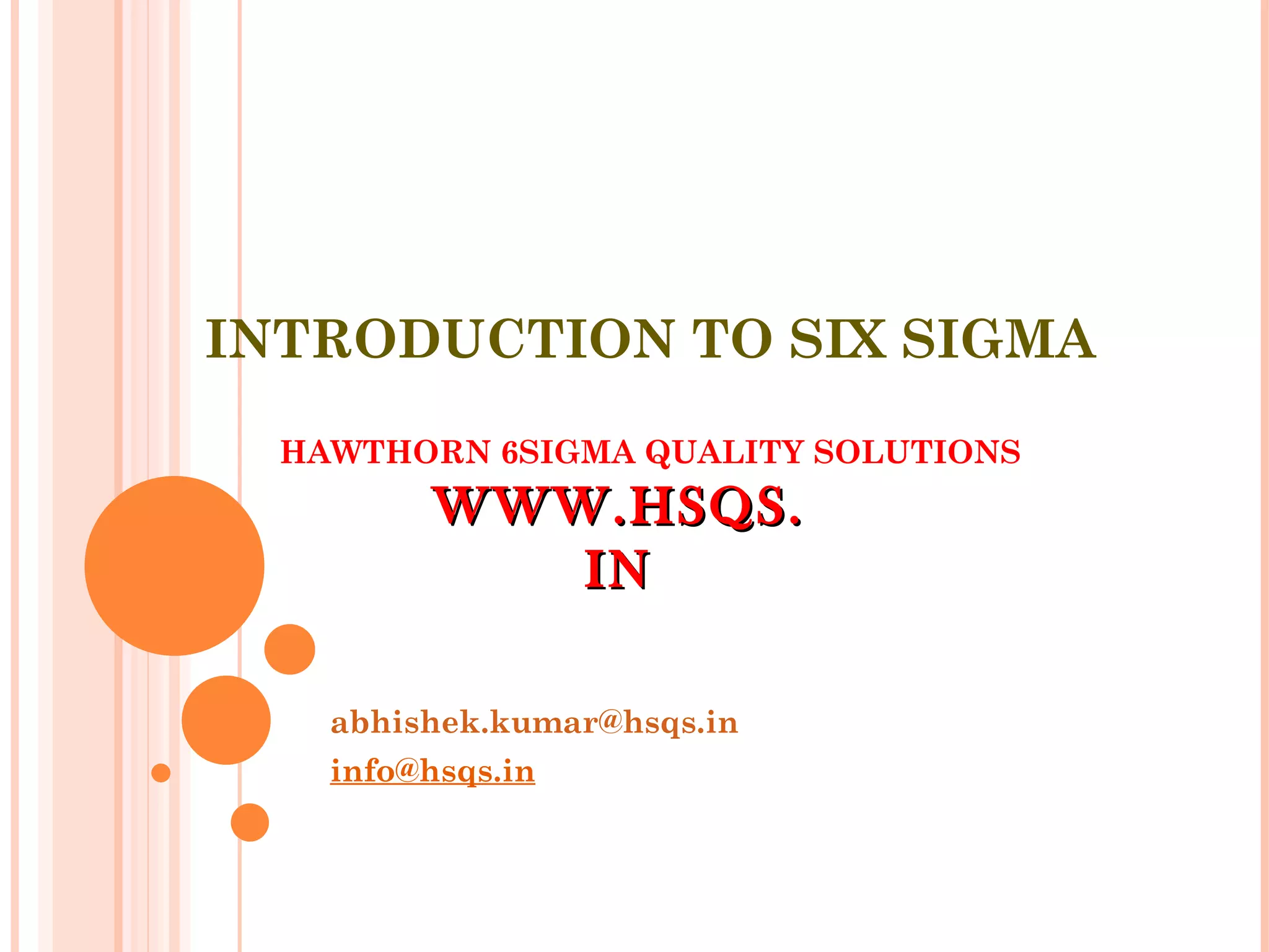 Six Sigma Introduction | PPT