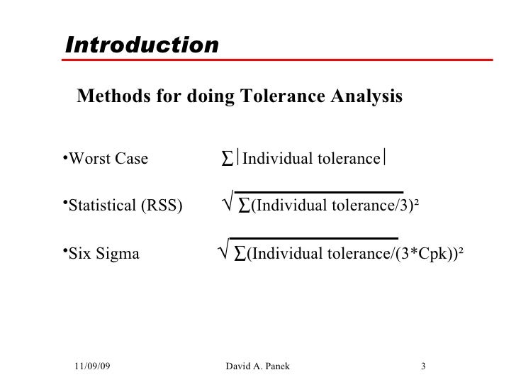 Tolerance Analysis