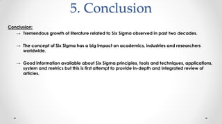 Six sigma methodology :R. S. Reosekar & D. Pohekar(2014) | PDF